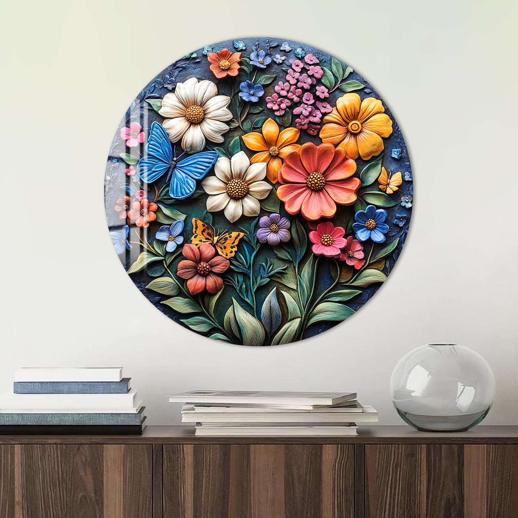 Floradine Yuvarlak Cam Tablo | Artmate